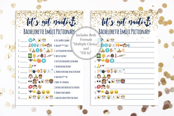 Bachelorette Emoji Pictionary Game Printable Bach Party | Etsy