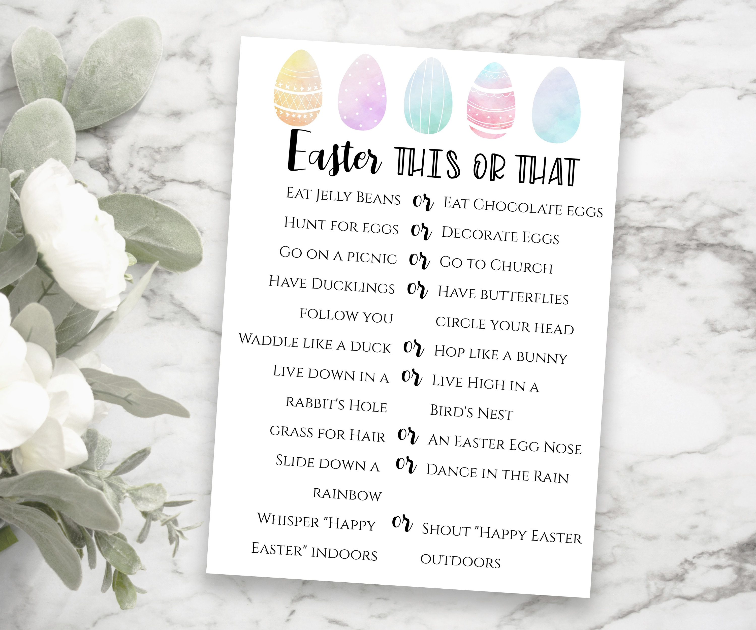 This or That Easter Game Classroom School Party Game Zoom | Etsy