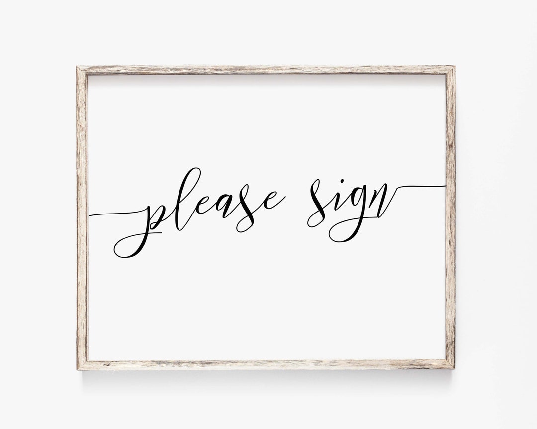 Please Sign Template Guest Book Sign Shower Printable - Etsy