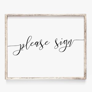 Please Sign Template Guest Book Sign Shower Printable - Etsy