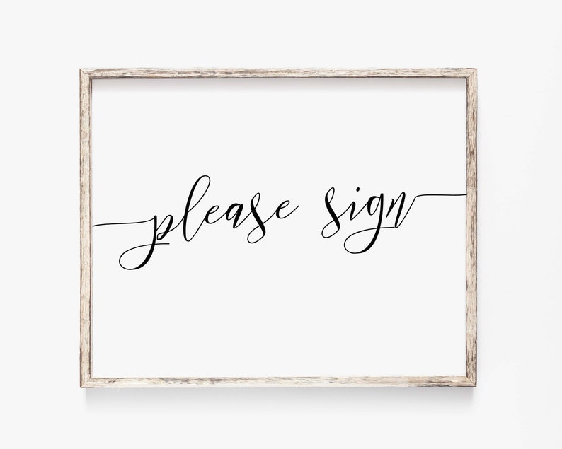 Please Sign Template Guest Book Sign Shower Printable | Etsy
