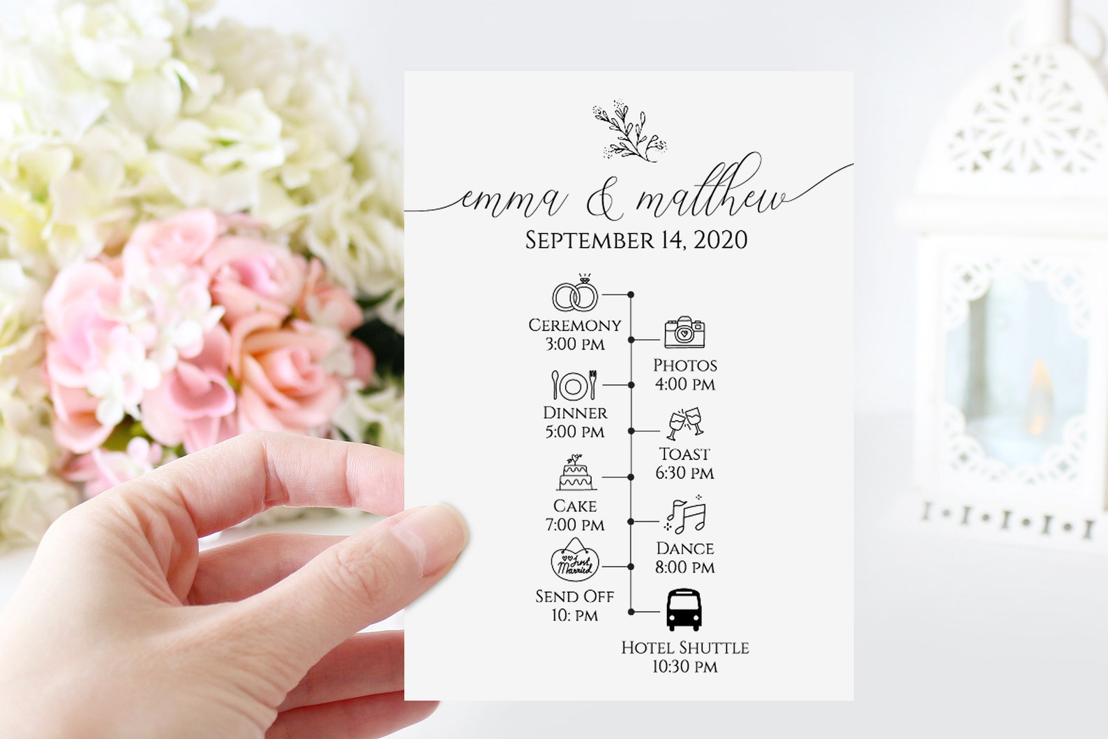Wedding Day Timeline & Program Printable Wedding Day | Etsy