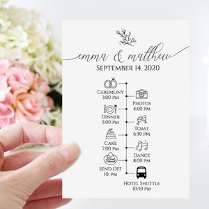 Wedding Day Timeline & Program, Printable Wedding Day Schedule ...
