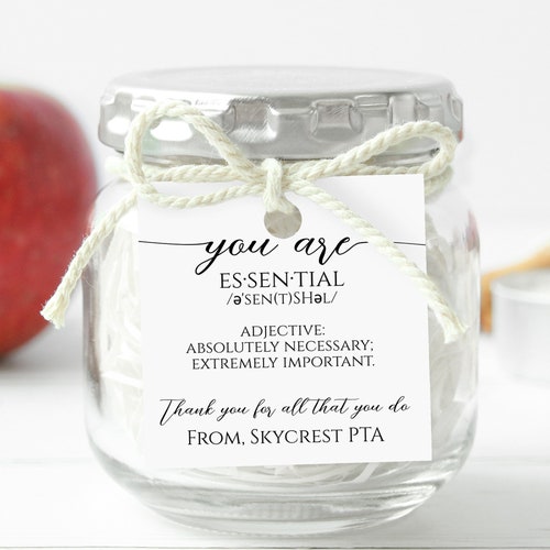 Teacher Appreciation Week Tag Essential Definition Gift Tag | Etsy