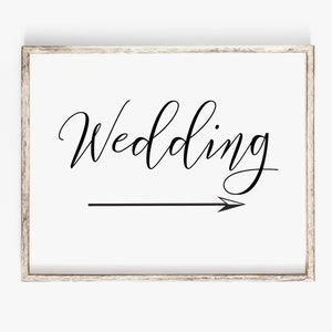 Wedding Directional Sign Wedding Arrow Sign Editable Wedding - Etsy