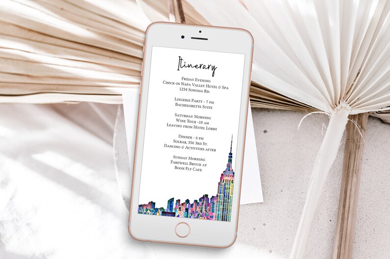 Big Apple Bachelorette Party Pink Electronic Invitation - Etsy
