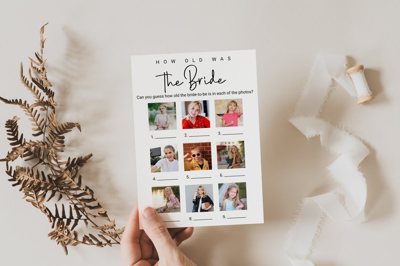 How Old Was the Bride Photo Bridal Shower Game Template - Etsy