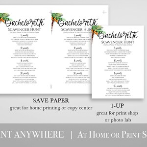 Tropical Bachelorette Party, Bach Scavenger Hunt Game, Text, Print ...