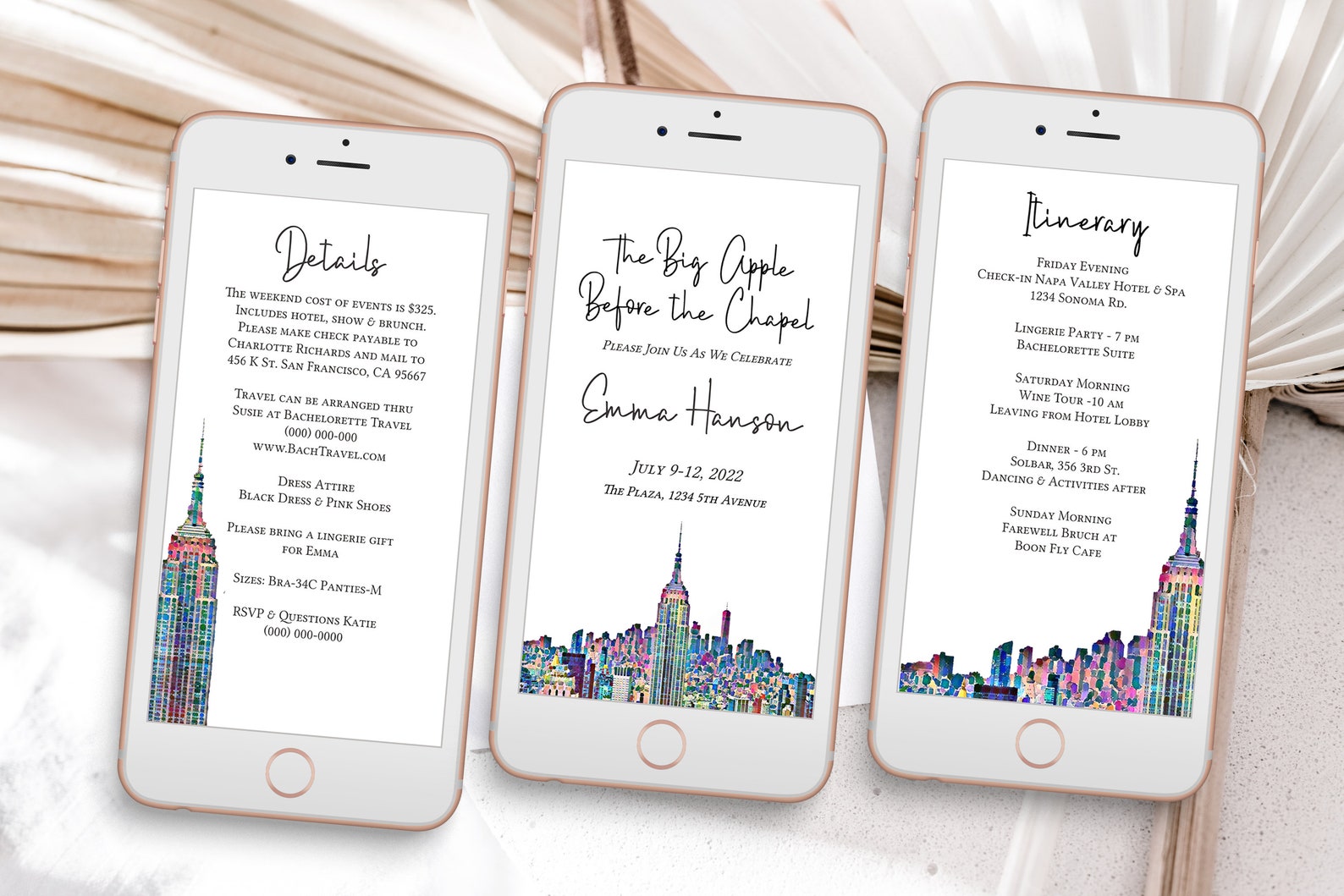 Big Apple Bachelorette Party Pink Electronic Invitation - Etsy