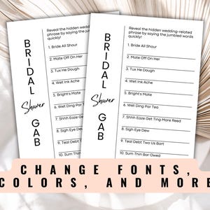 Bridal Shower Game: Wedding Phrase Gab (digital Download) 240062 - Etsy