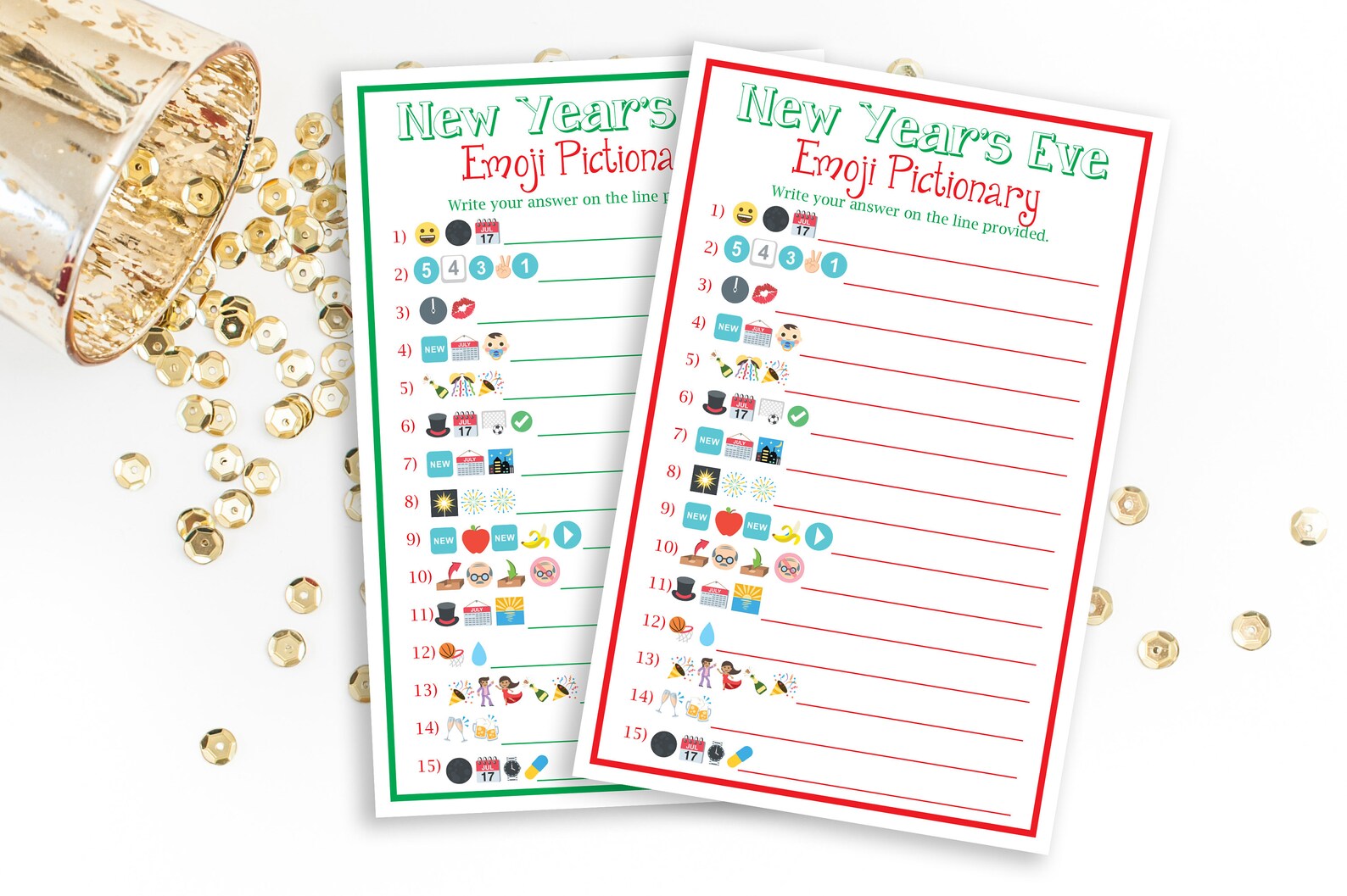 New Year's Eve Emoji Pictionary New Year Party Game - Etsy