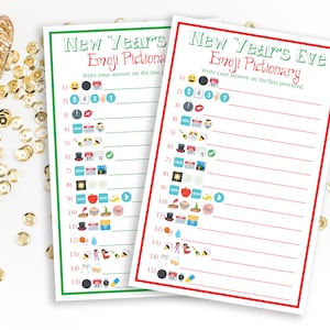 New Year's Eve Emoji Pictionary ~ New Year Party Game ~ Printable Party ...