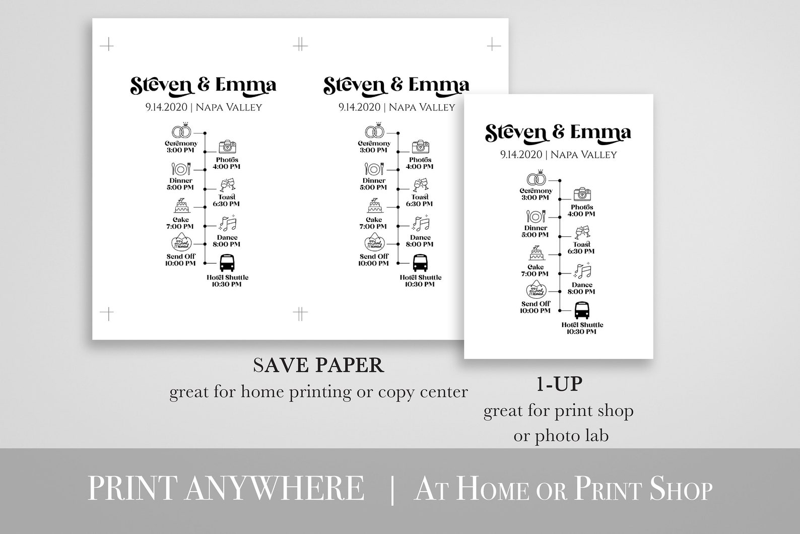 Retro Wedding Program Template Wedding Guest Fan Editable | Etsy