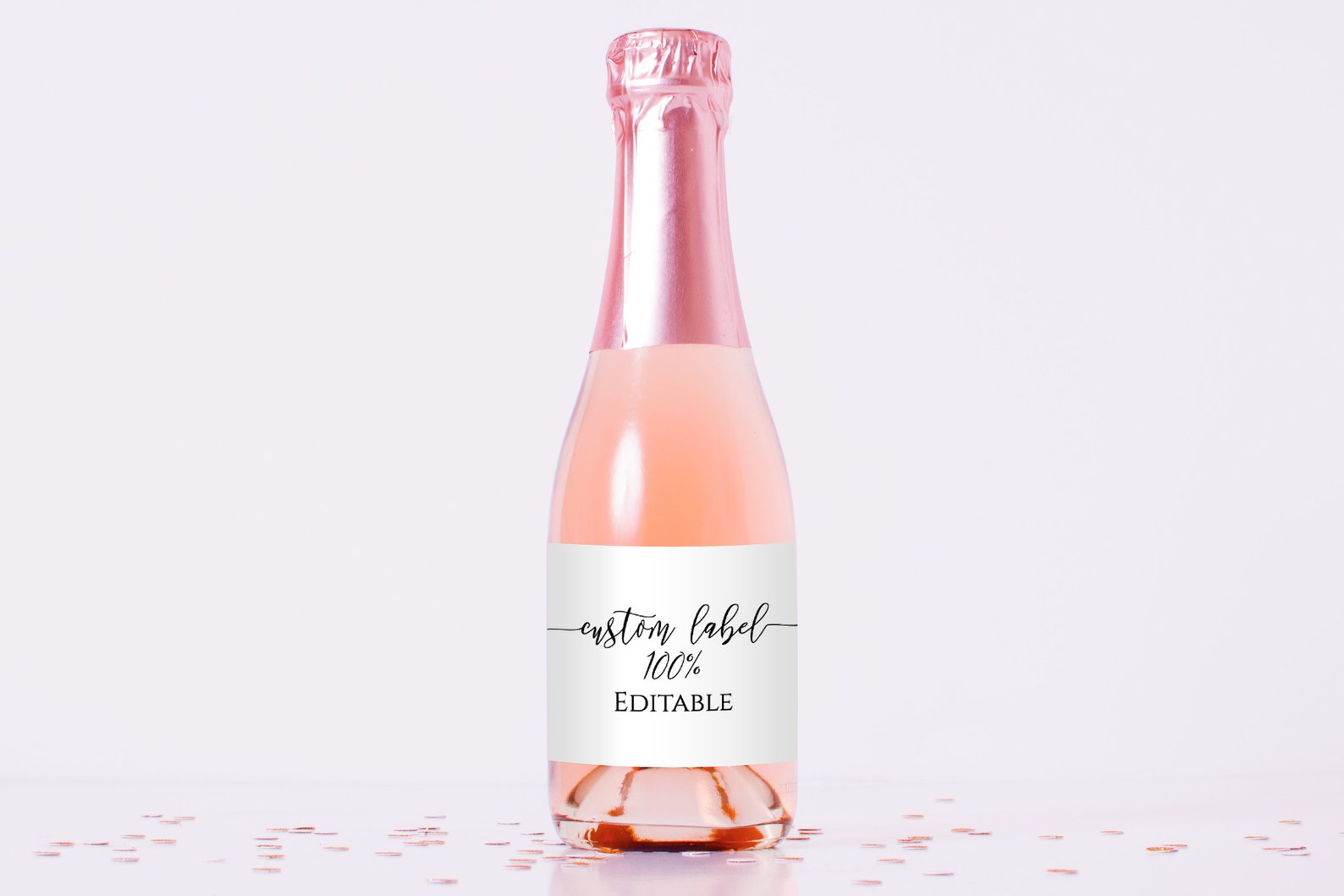 Mini Bottle Label Template Custom Label Wine or Champagne | Etsy