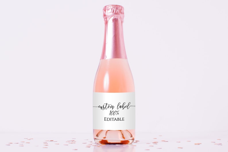 Mini Bottle Label Template Custom Label Wine or Champagne | Etsy