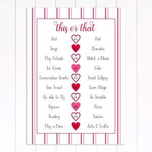 Valentine's Day Zoom or Class Party Game, This or That Game Template ...
