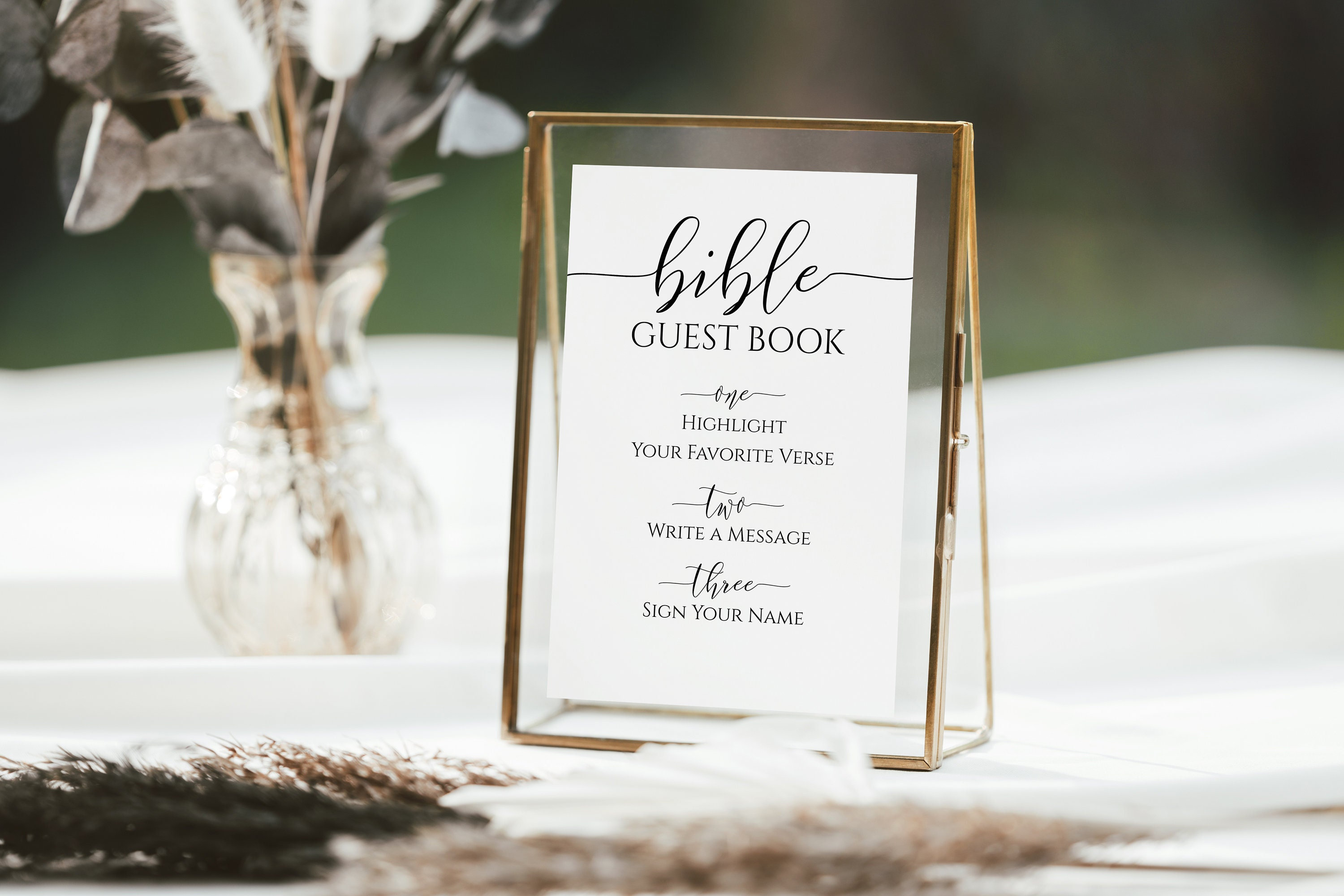 Bridal Shower Bible Guest Book Sign Template Guest Book Sign - Etsy
