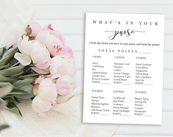What's in Your Purse Baby Shower Game - Etsy