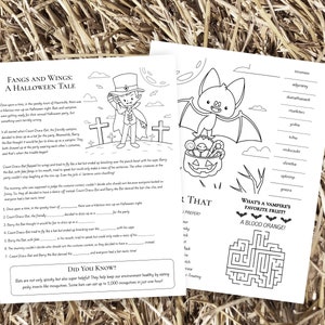 Halloween Vampire Story Activity Sheet | Printable | Instant Download ...