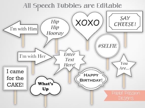 Photo Booth Props Printable Thought Bubble