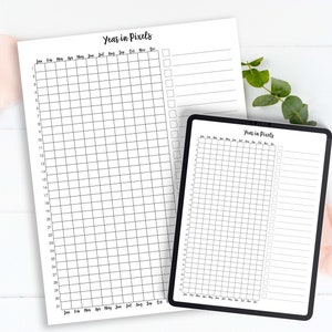 Year in Pixels Template, Daily Log, Activity Visual, Printable PDF ...