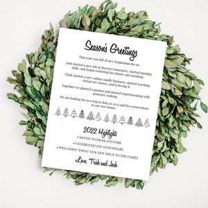 Holiday Letter Template, Year in Review, Christmas Card Newsletter ...