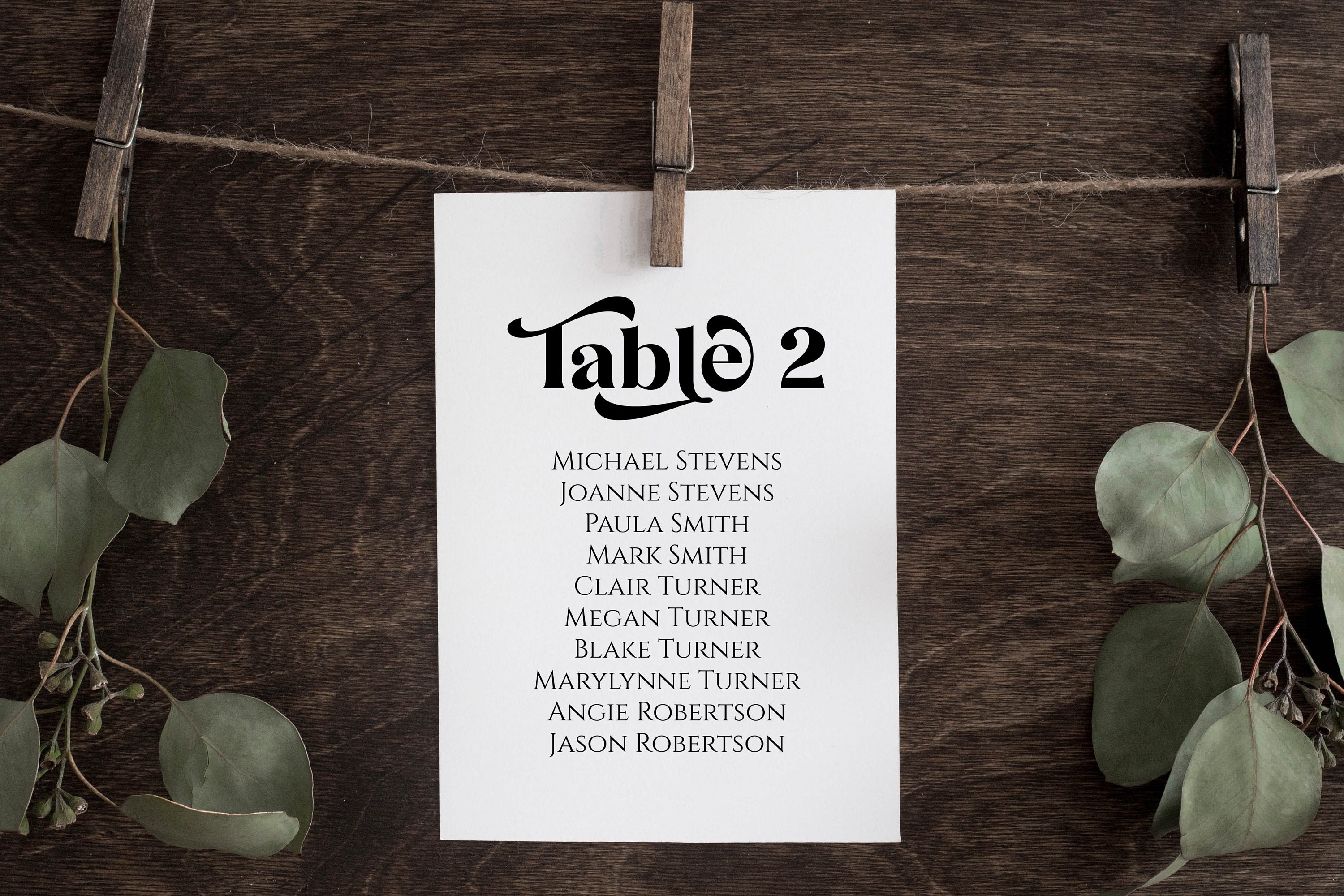Wedding Table Seating Card Template Wedding Seating Chart | Etsy
