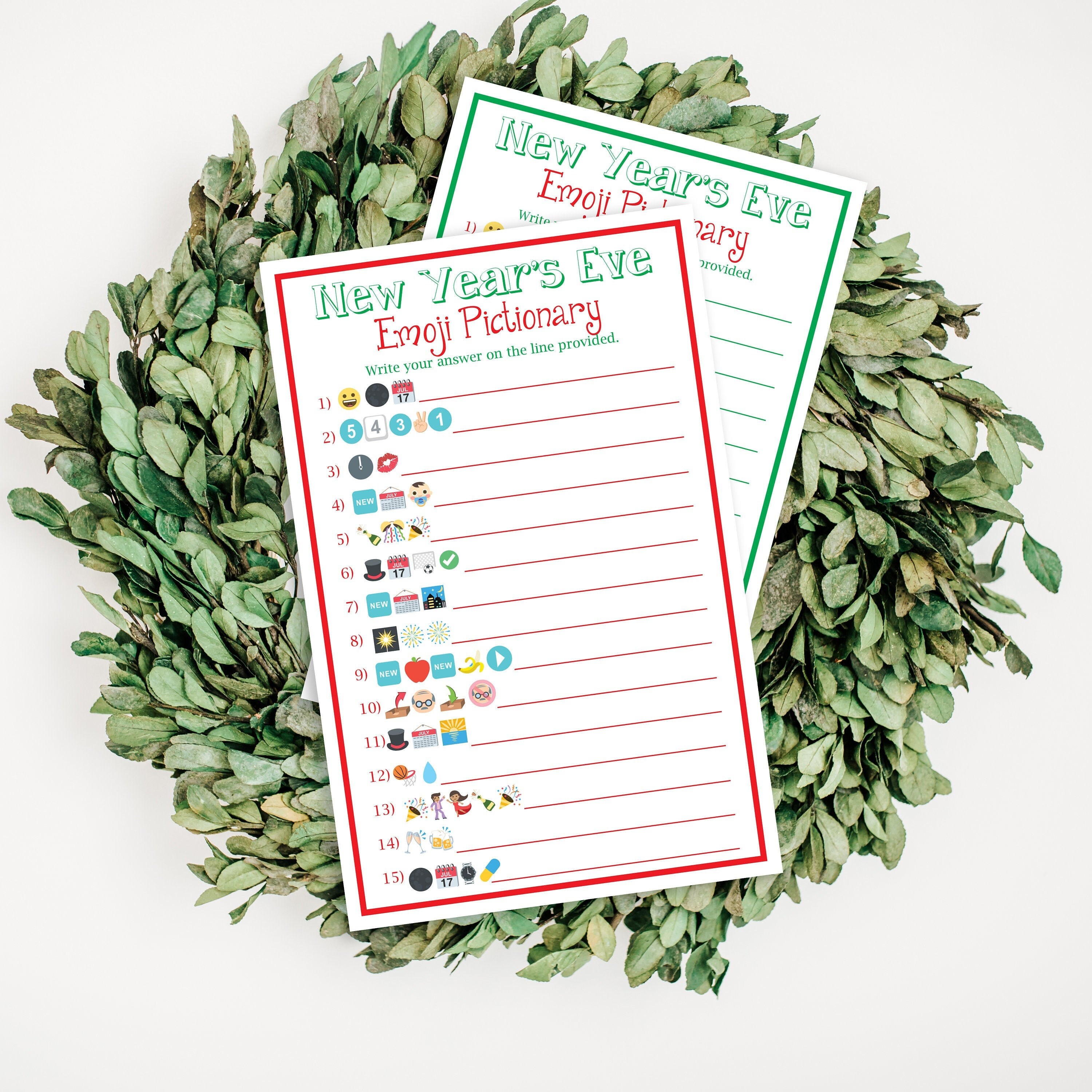 New Year's Eve Emoji Pictionary New Year Party Game - Etsy