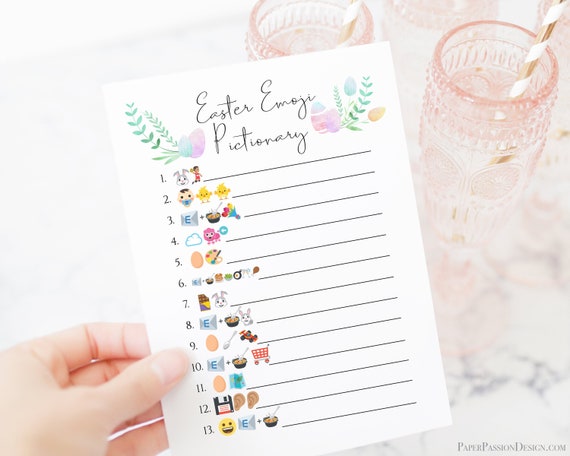 Easter Party Game Emoji Pictionary Zoom School Party Family | Etsy