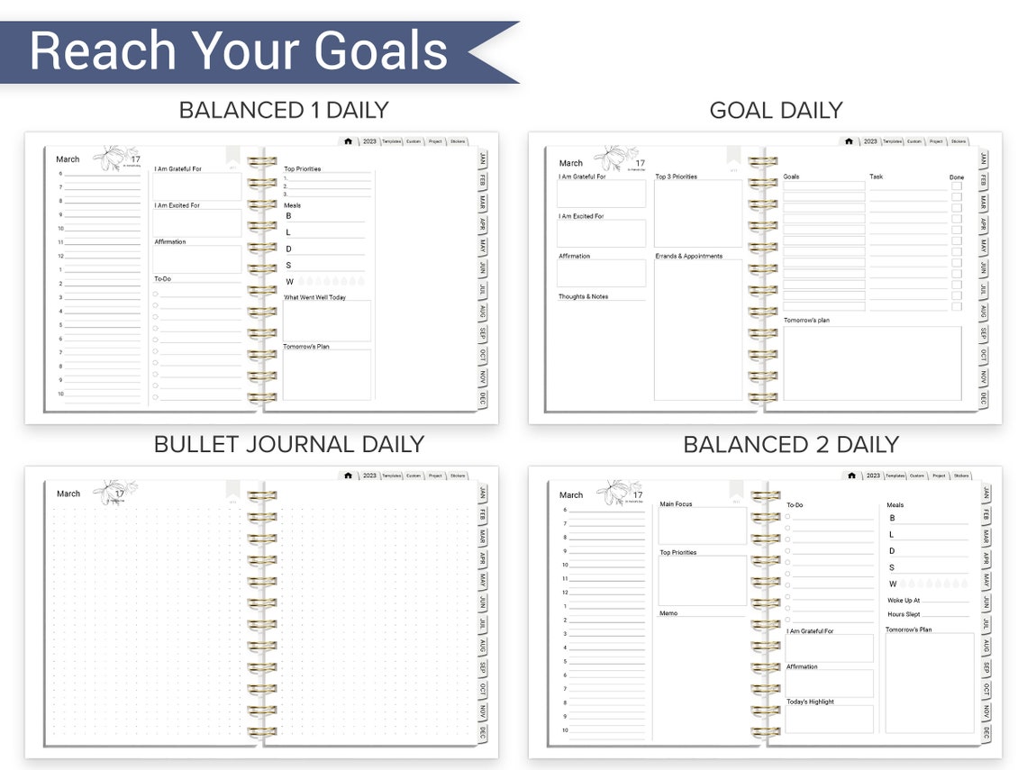 2022 2023 Digital Planner Ipad Planner Essential Daily - Etsy