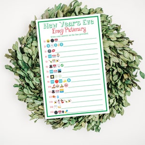 New Year's Eve Emoji Pictionary ~ New Year Party Game ~ Printable Party ...