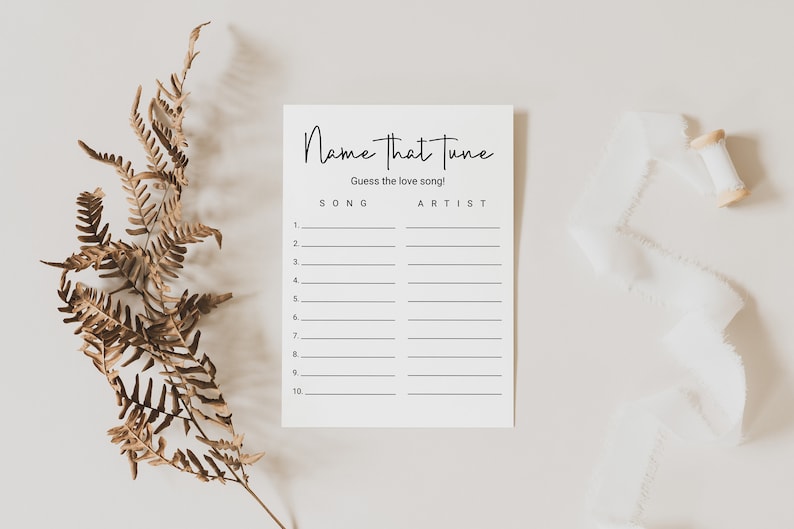 Name That Tune Bridal Shower Game Template Editable Modern - Etsy