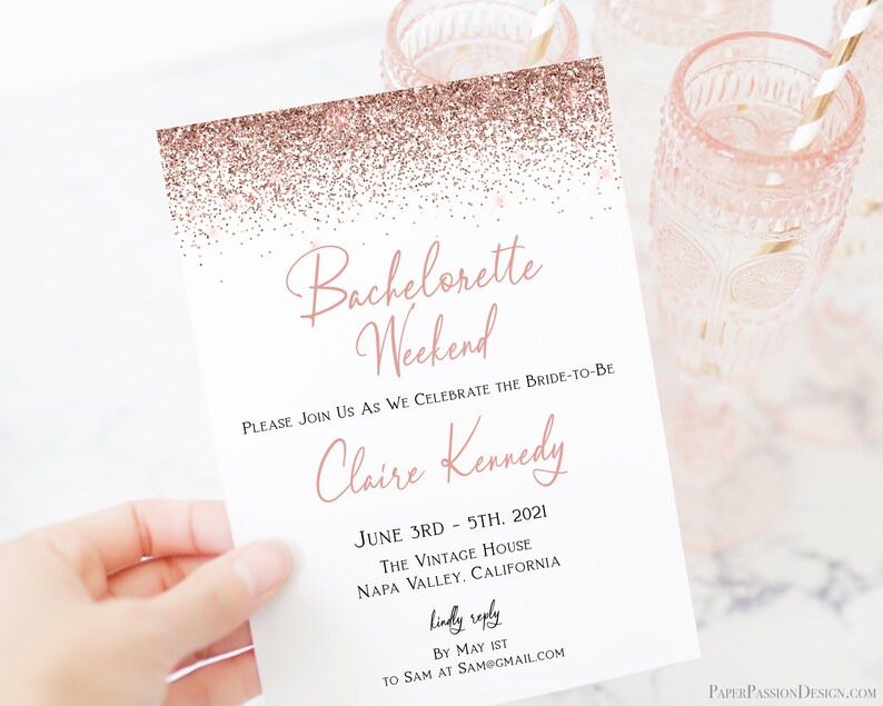 Bachelorette Weekend Invite Set Hen Party Invitation Set - Etsy