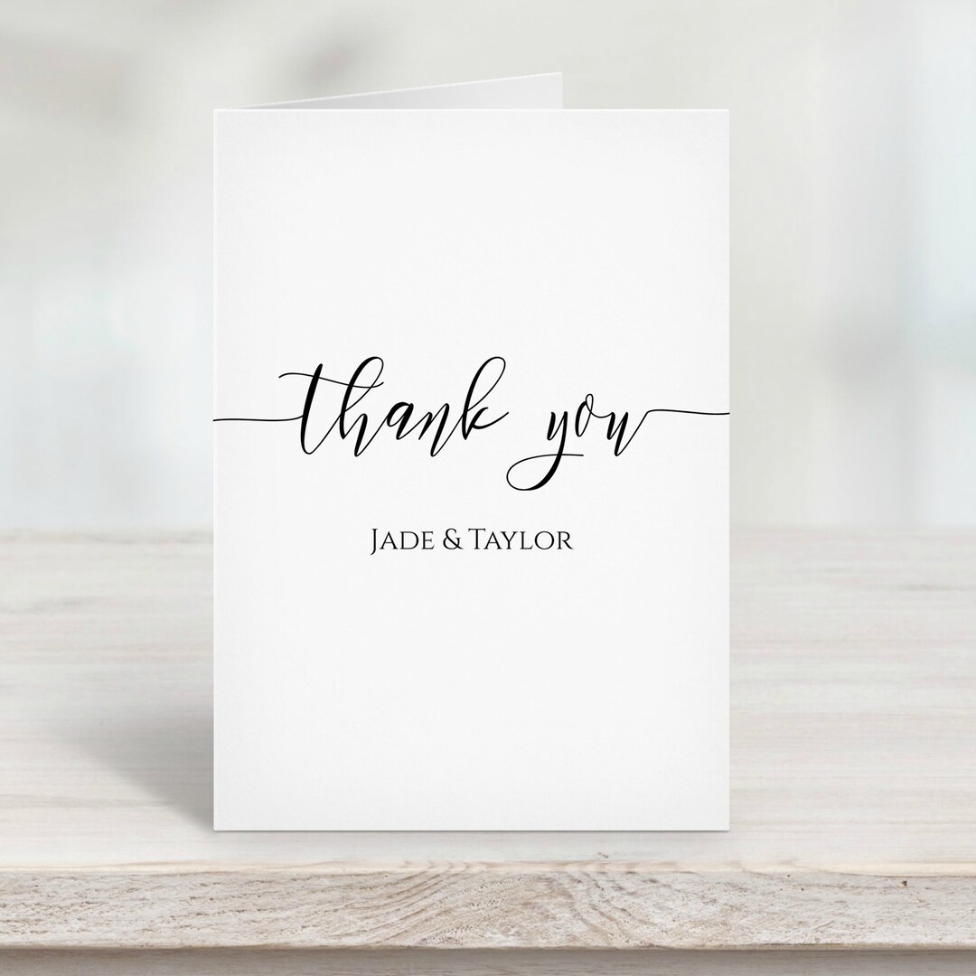 Thank You Card Template, Simplistic Elegant Font Design 100% Editable ...