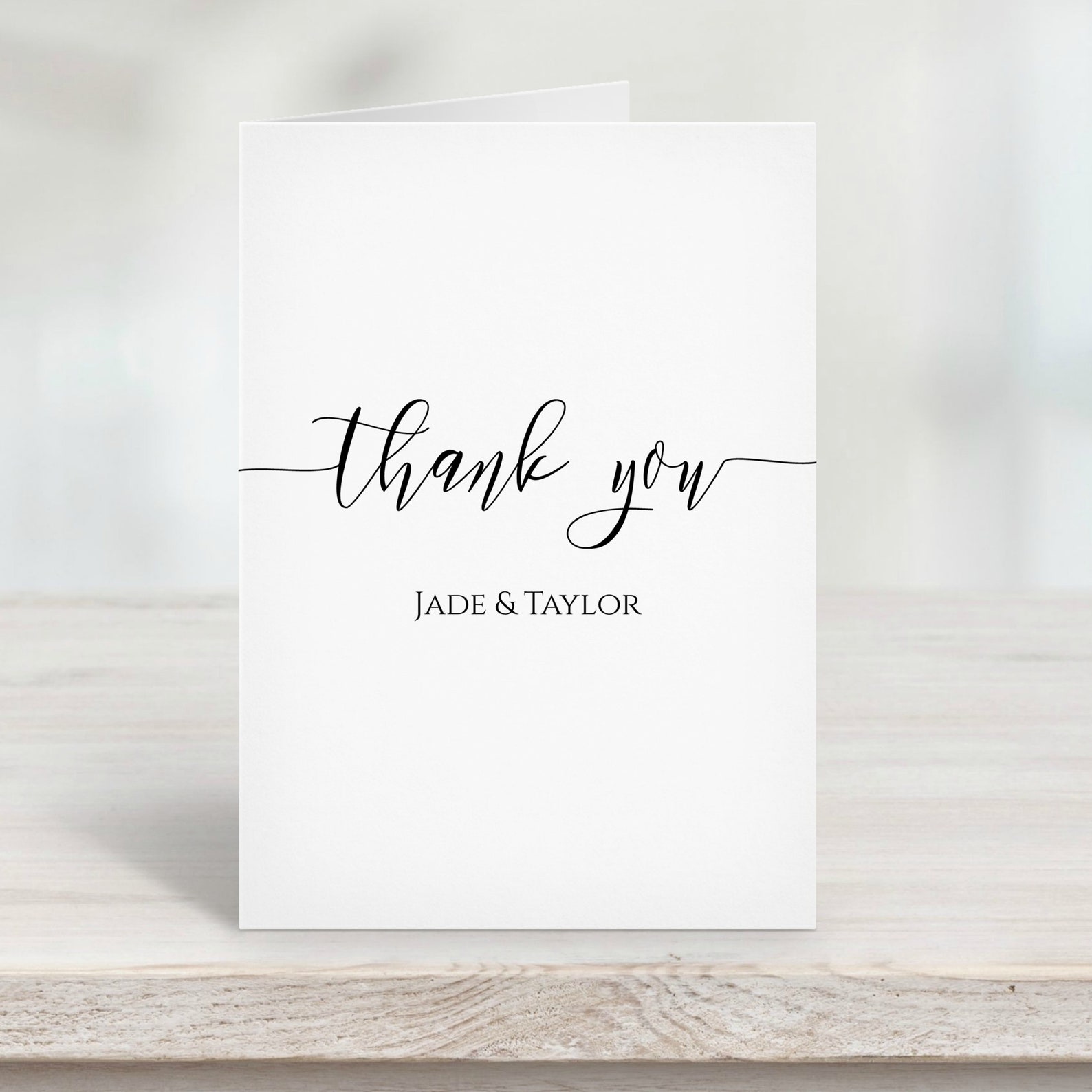Thank You Card Template Simplistic Elegant Font Design 100% | Etsy
