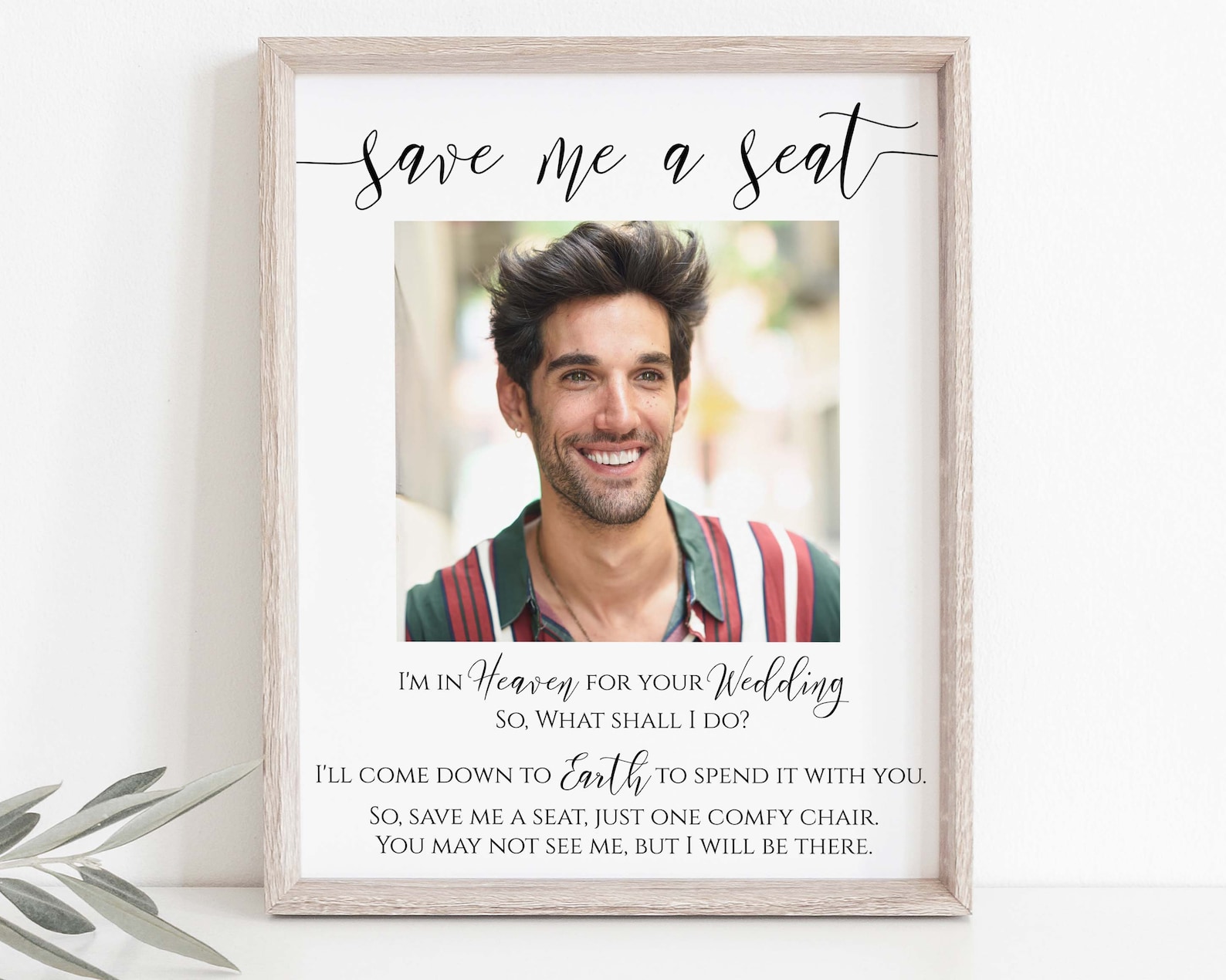 Wedding Sign Memorial Save Me a Seat Editable Wedding Sign - Etsy