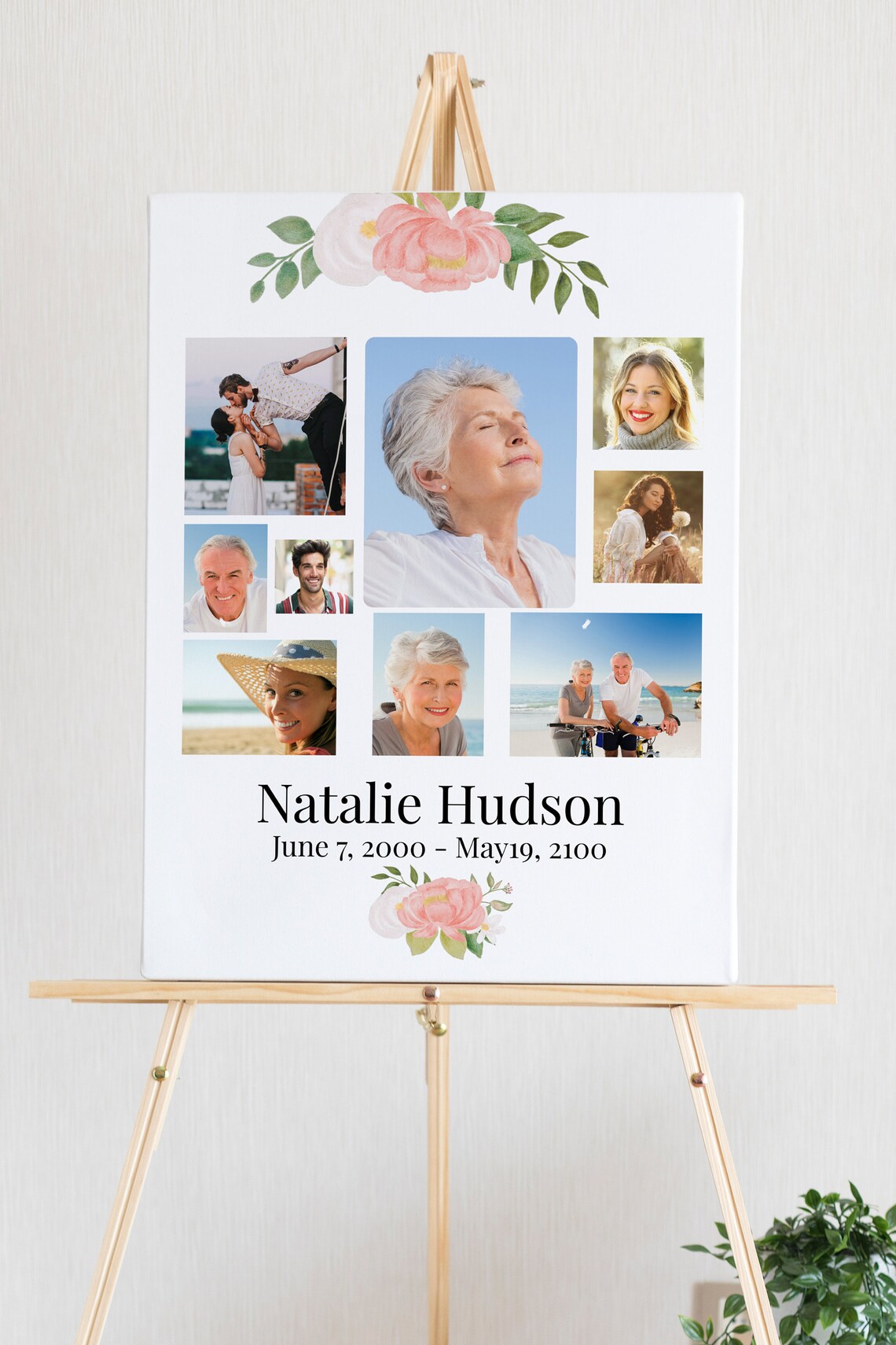 Memorial Sign, Celebration of Life, Memorial Photo Display, Editable ...