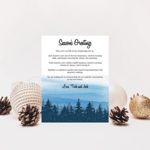 Christmas Letter Template, Year in Review, Christmas Newsletter, Family ...