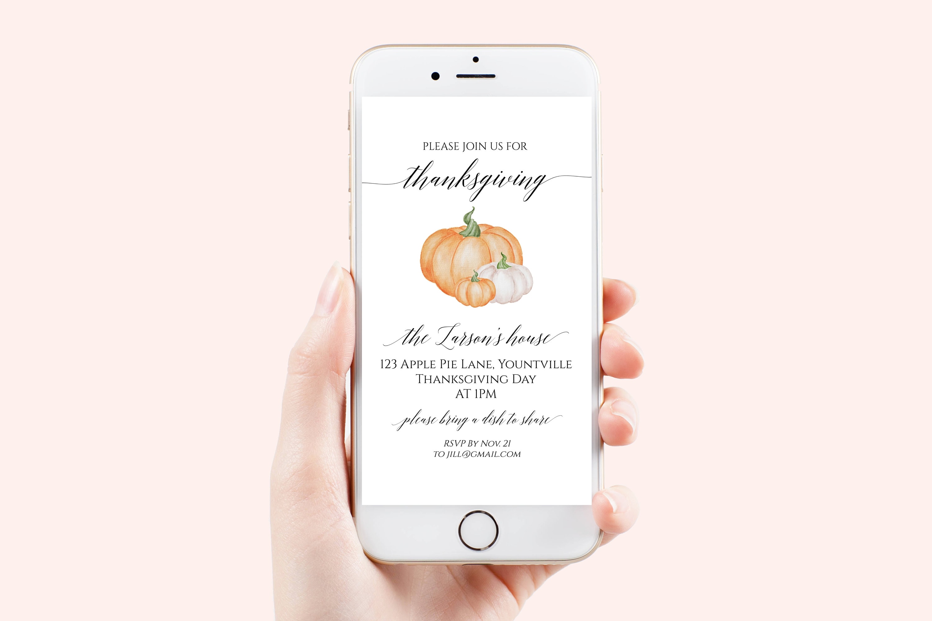 Thanksgiving Dinner Invitation Virtual Thanksgiving Evite - Etsy
