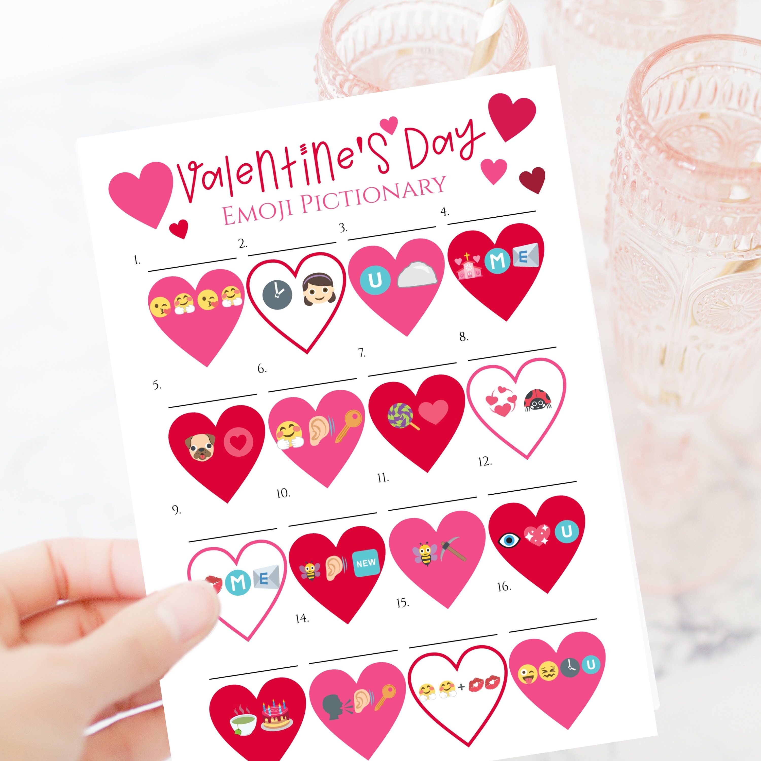 Valentine Conversation Heart Emoji Pictionary Zoom School | Etsy