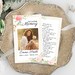 Pink Floral Memorial Prayer Card Celebration of Life Gold & - Etsy