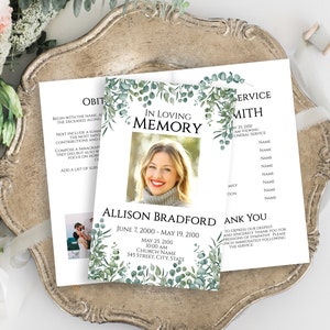 Memorial Package Welcome Sign Program Prayer Card Bookmark - Etsy
