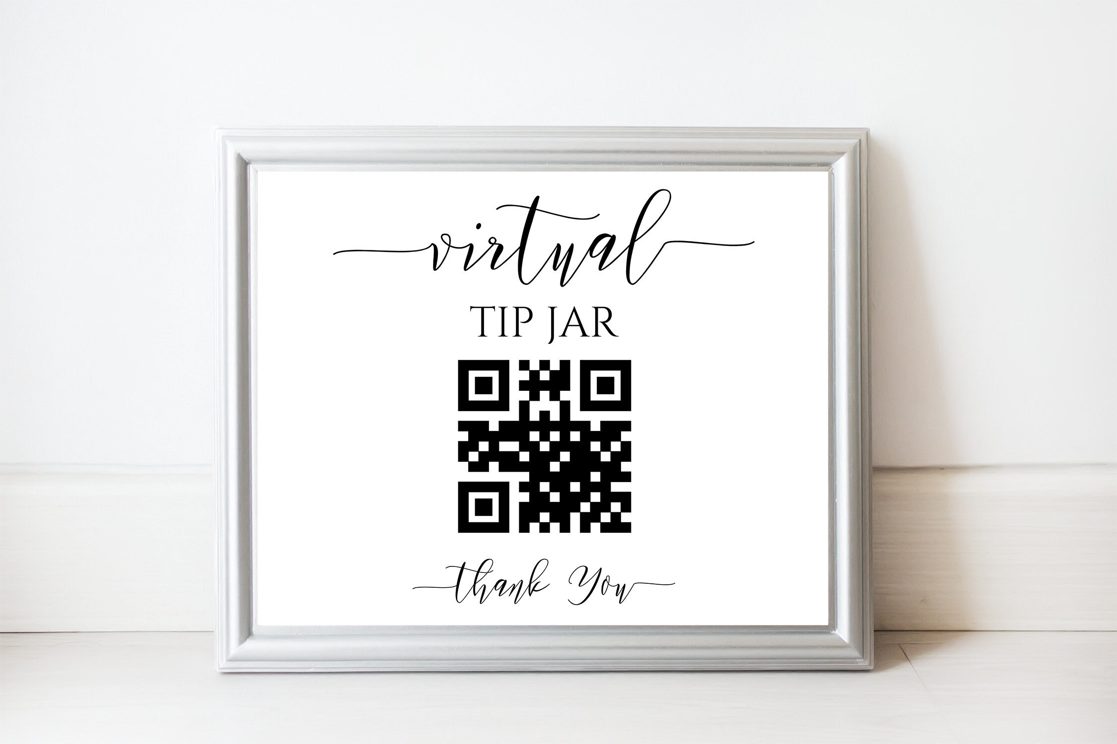 Virtual Tip Jar Template QR Code Sign Cash App Venmo Tip - Etsy
