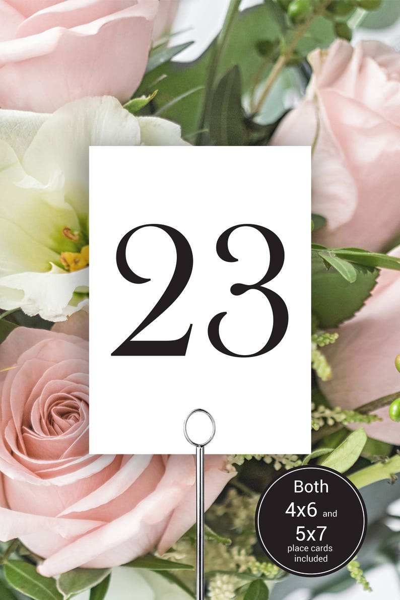 Table Numbers Modern Wedding Table Numbers Printable Simple - Etsy