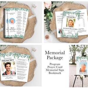 Memorial Package Welcome Sign Program Prayer Card Bookmark - Etsy