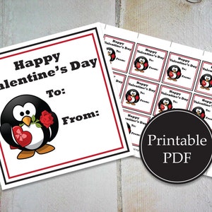 Classroom Valentine Cardspenguin Heart Valentinehappy Valentine's Day ...