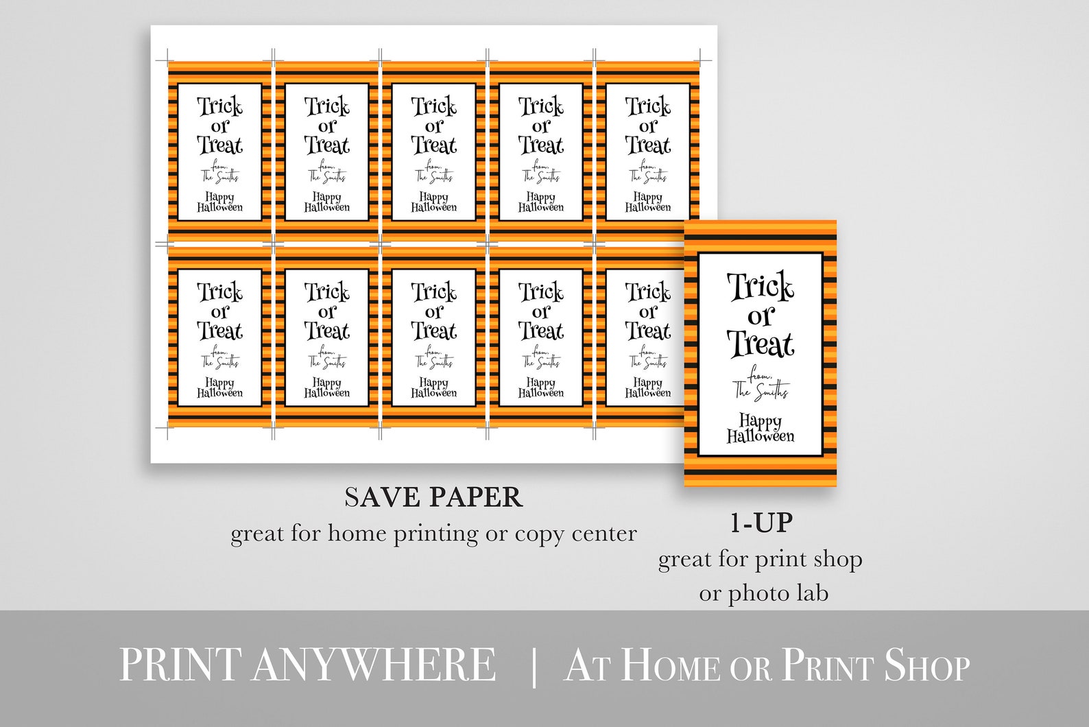 Trick or Treat Favor Tag Editable Treat Bag Tag Halloween - Etsy