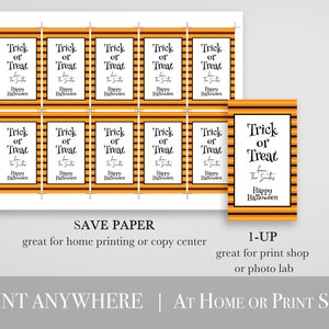 Trick or Treat Favor Tag Editable Treat Bag Tag Halloween Party Favor ...