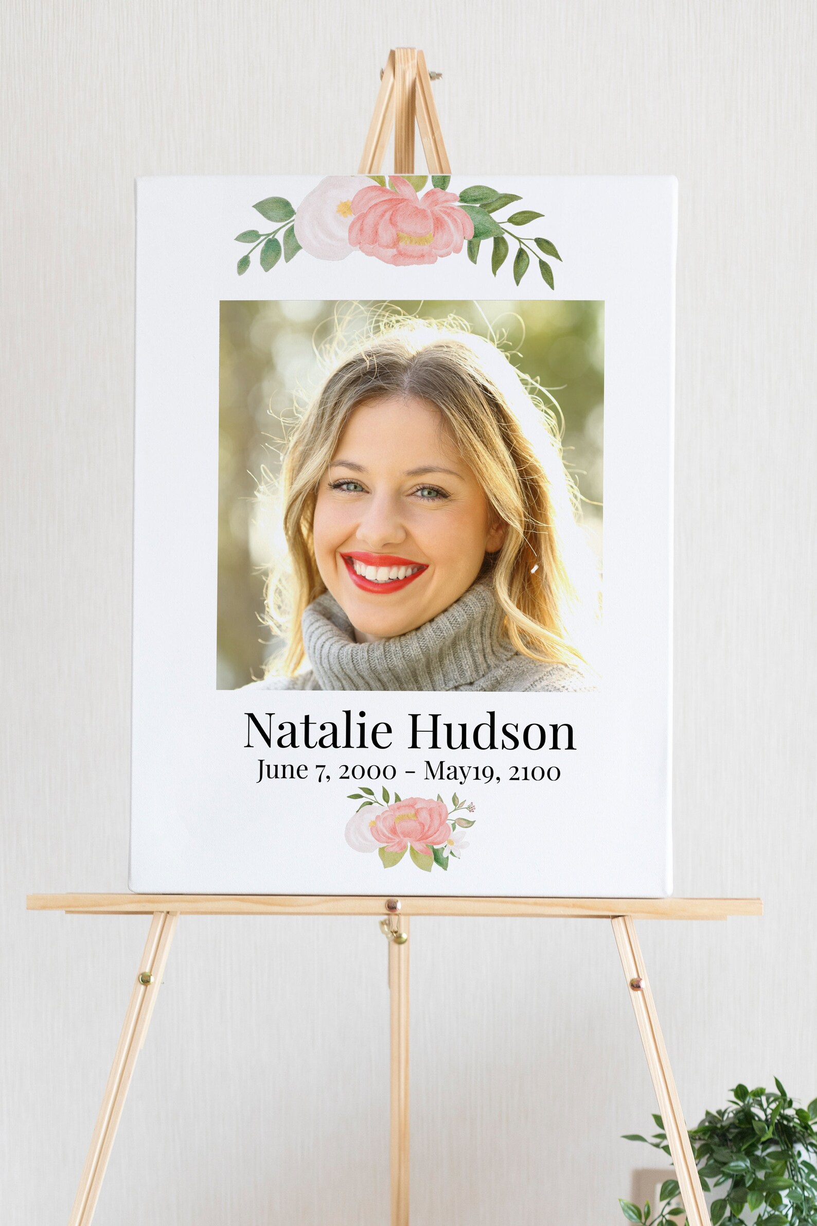 Memorial Sign, Celebration of Life, Memorial Photo Display, Editable ...