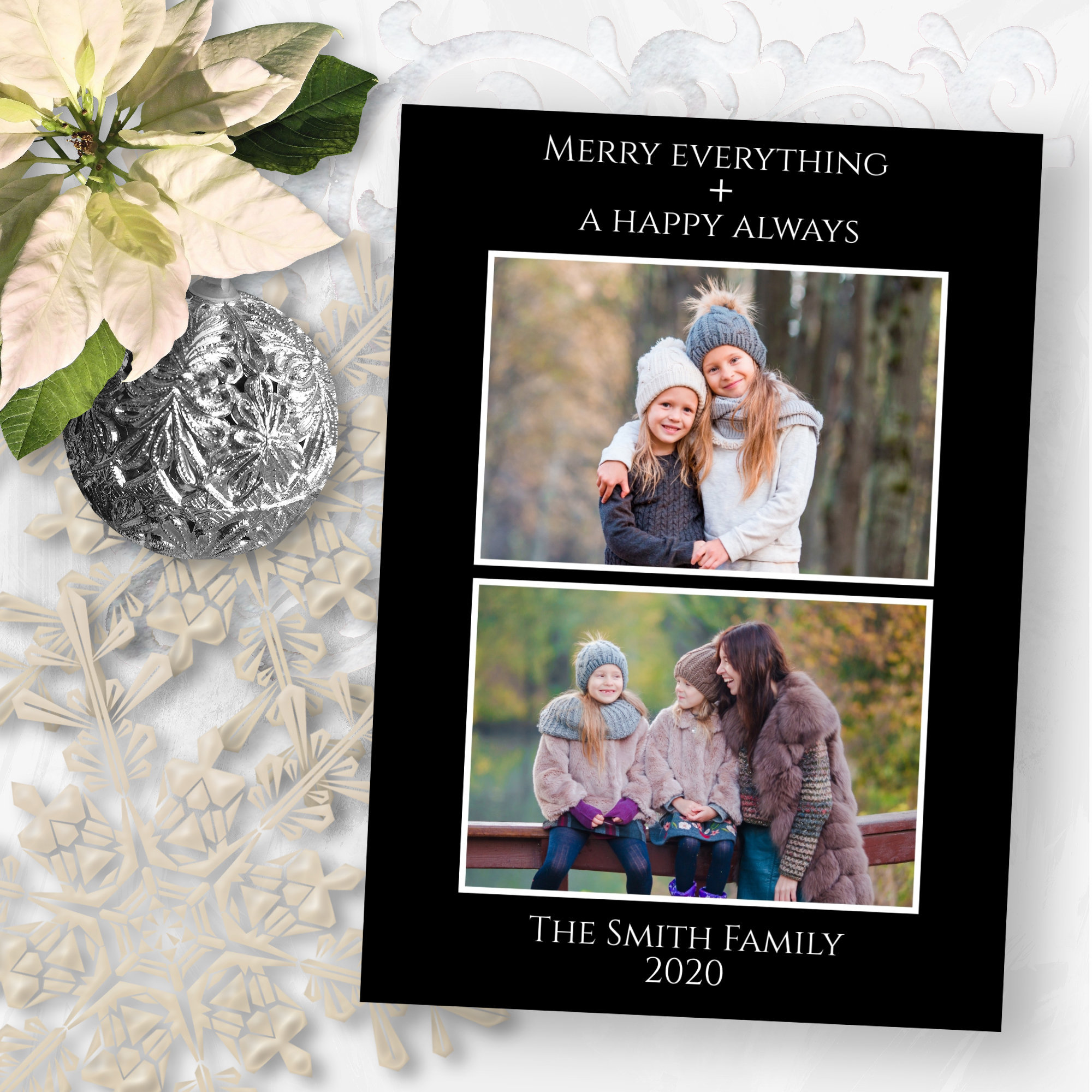 Christmas Tree Photo Card Happy Holidays Card Merry - Etsy